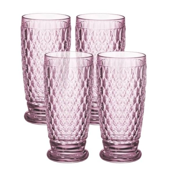 Set 4 cốc Villeroy & Boch Boston Highball 400ml hồng