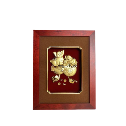 Tranh Heo Dát Vàng 24K - QUÀ TẶNG VÀNG HƯNG PHÁT