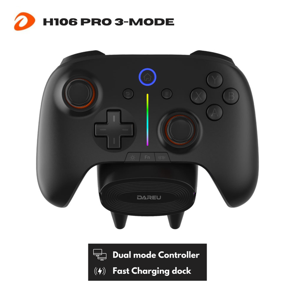 Tay cầm DAREU H106 PRO 3-mode có dock sạc – Playzone