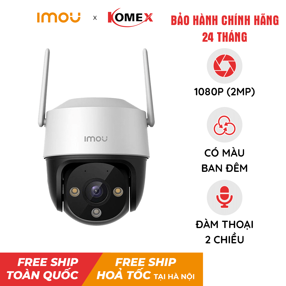 Camera Wifi IMOU ngoài trời Cruiser 2MP IPC-S21FEP - Komex Digital