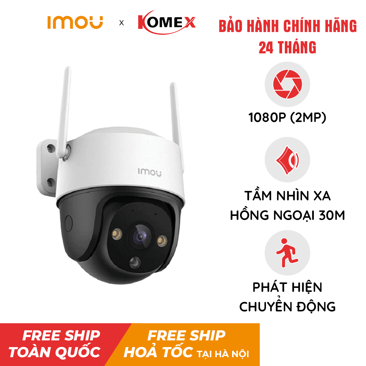 Camera Wifi IMOU ngoài trời Cruiser 2MP IPC-S21FP - Komex Digital