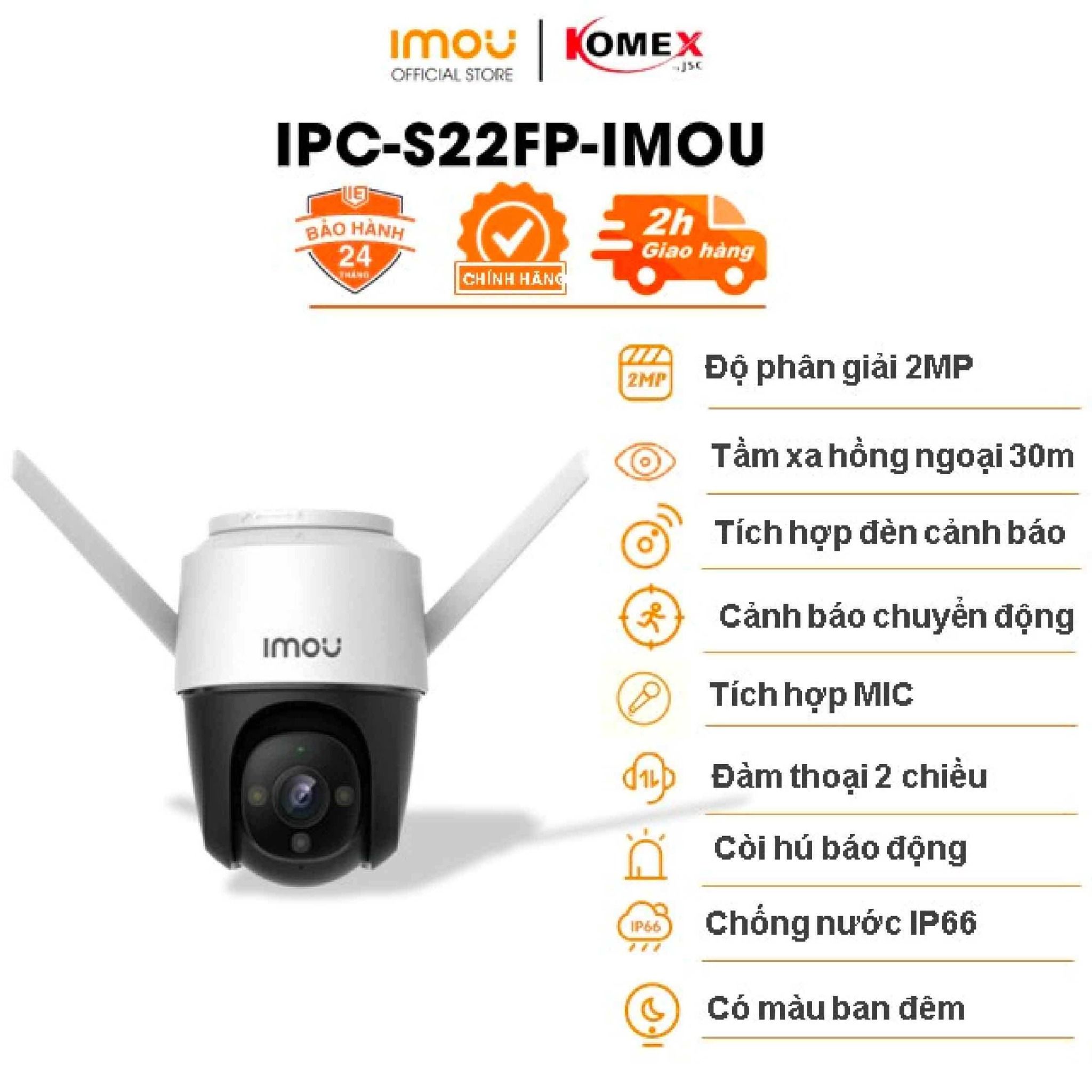 Camera Wifi IMOU ngoài trời Cruiser 2MP IPC-S22FP - Komex Digital