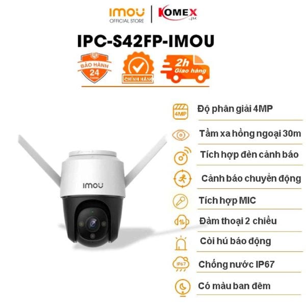 Camera Wifi IMOU ngoài trời Cruiser 4MP IPC-S42FP - Komex Digital