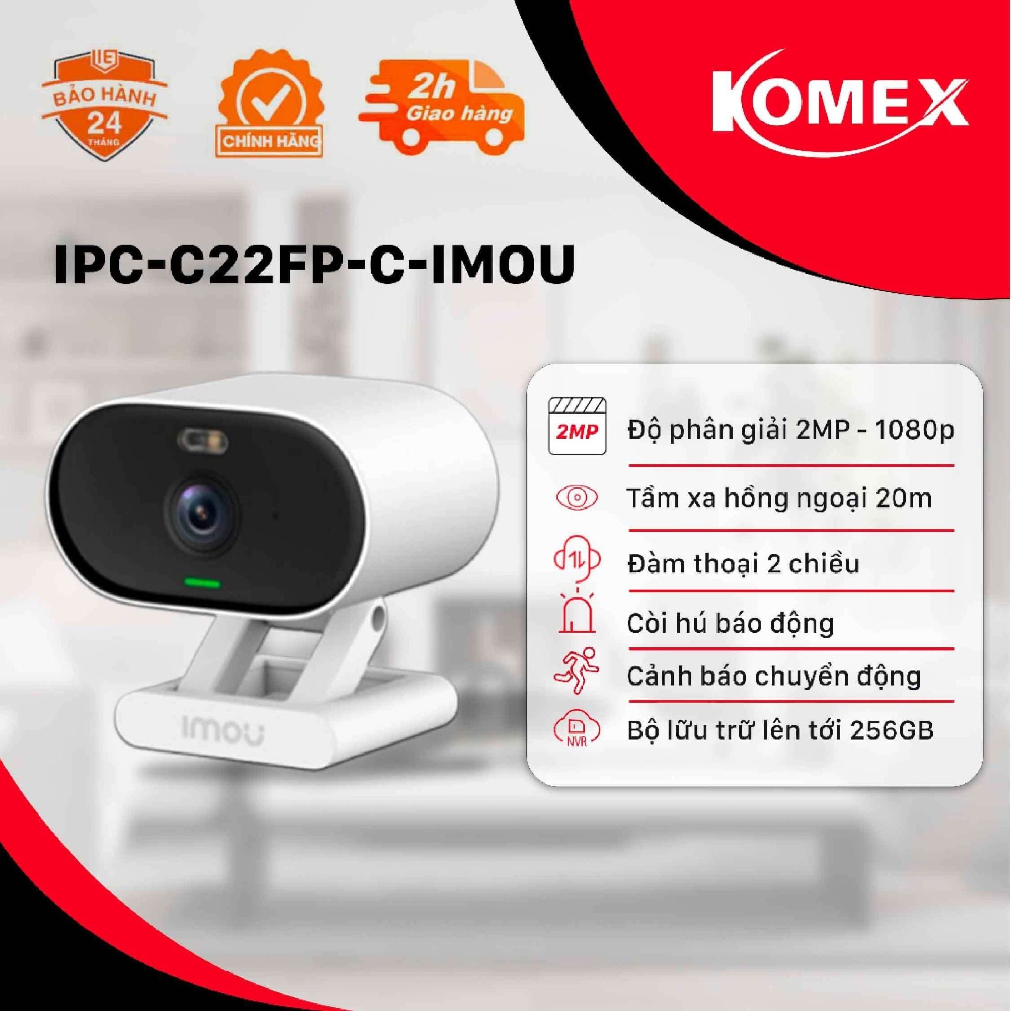 Camera Wifi IMOU trong nhà Versa 2MP IPC-C22FP-C - Komex Digital