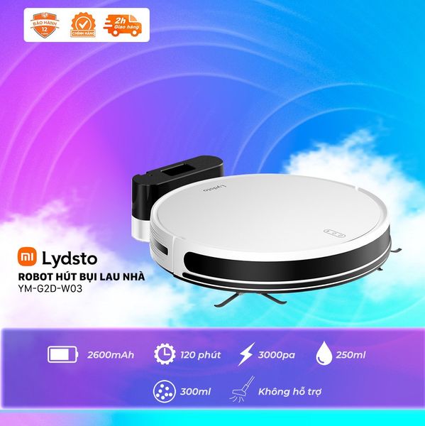 Robot Hút Bụi Lau Nhà Lydsto-YM-G2D-W03/B03, hệ thống làm sạch 3 trong ...