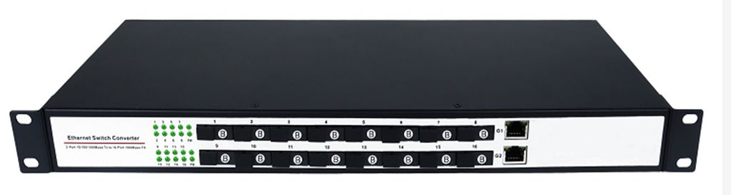 Bộ chuyển đổi quang điện NETTEK 10/100/1000Mbps ,16 cổng quang, 2 cổng ...