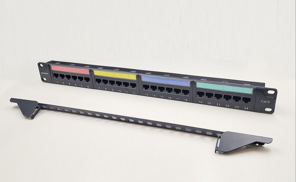 Alphanet patch panel cat6 24port, empty - 1U 24-Ports Unshielded RJ45 ...