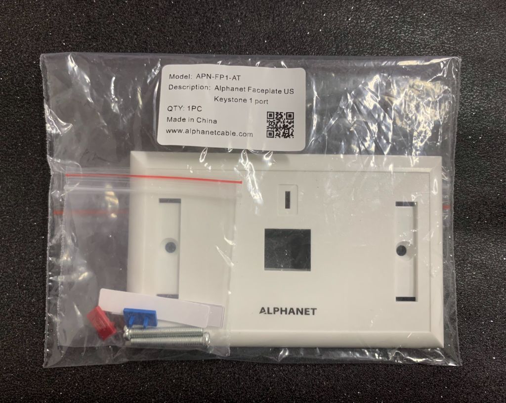 Alphanet Faceplate US Keystone 1 cổng – FiberTel