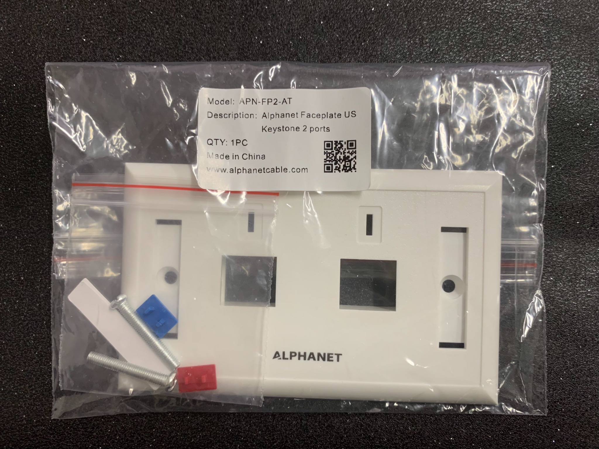 Alphanet Faceplate US Keystone 1 cổng – FiberTel