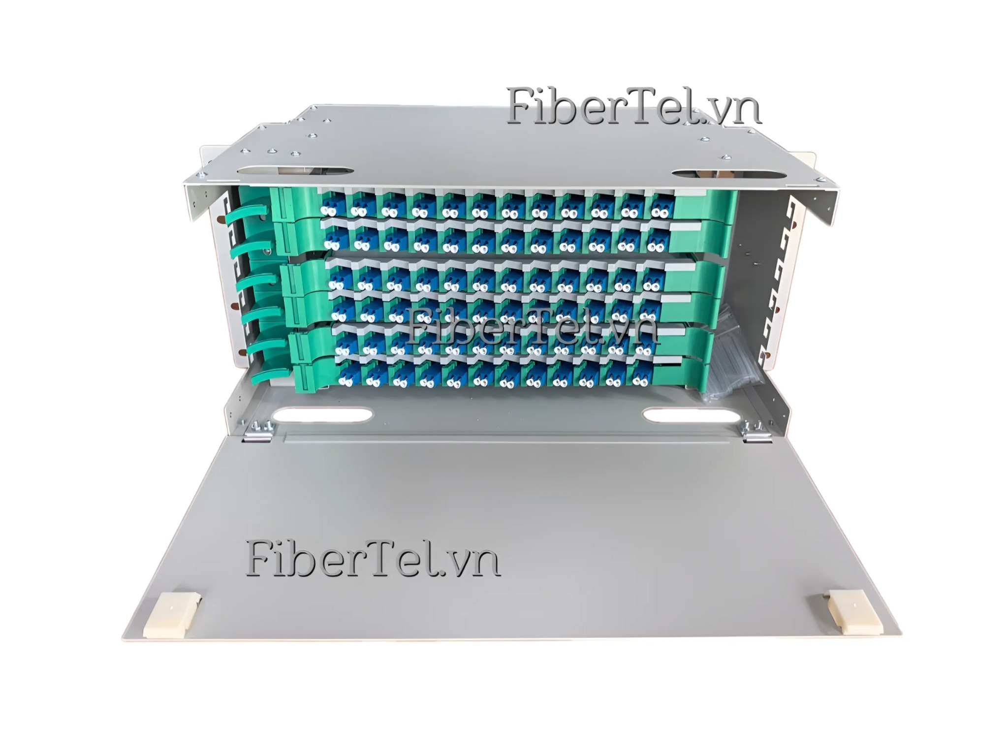 Hộp Phối Quang ODF 72fo (hoặc 144fo) indoor lắp rack dạng khay chéo ...