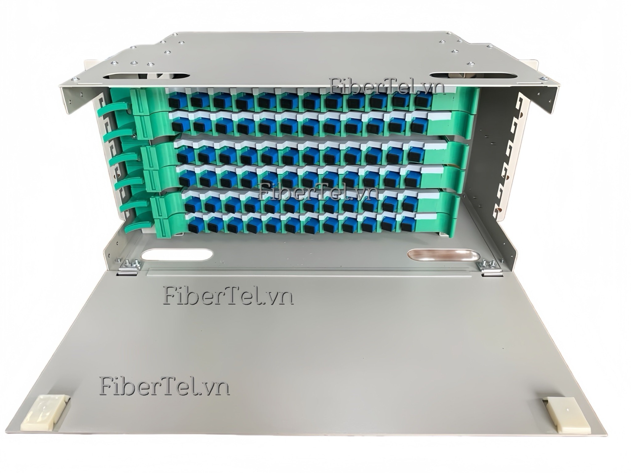 Hộp Phối Quang ODF 72Fo phụ kiện SC/UPC indoor lắp rack dạng khay chéo ...