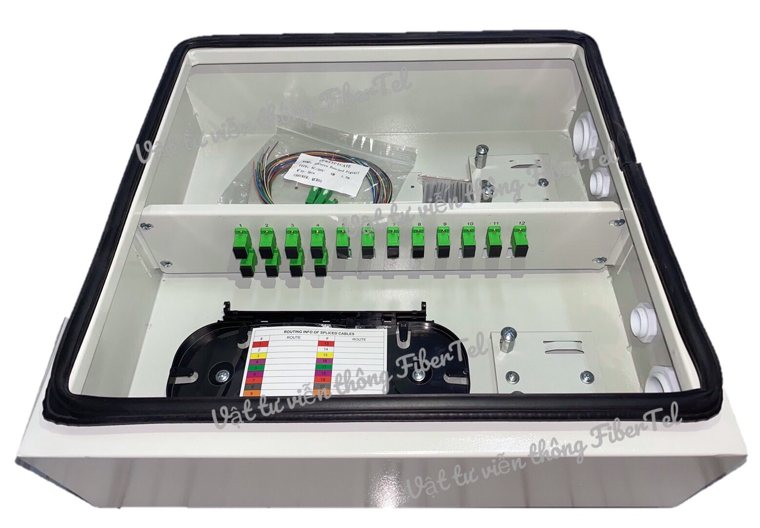 ODF 16FO Outdoor sắt chuẩn SC ( single mode, simplex Full phụ kiện ) – FiberTel