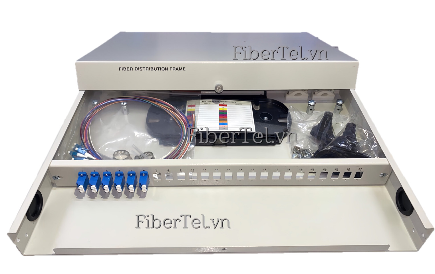 ODF 12Fo indoor sắt chuẩn LC / UPC ( single mode, simplex Full phụ kiệ ...