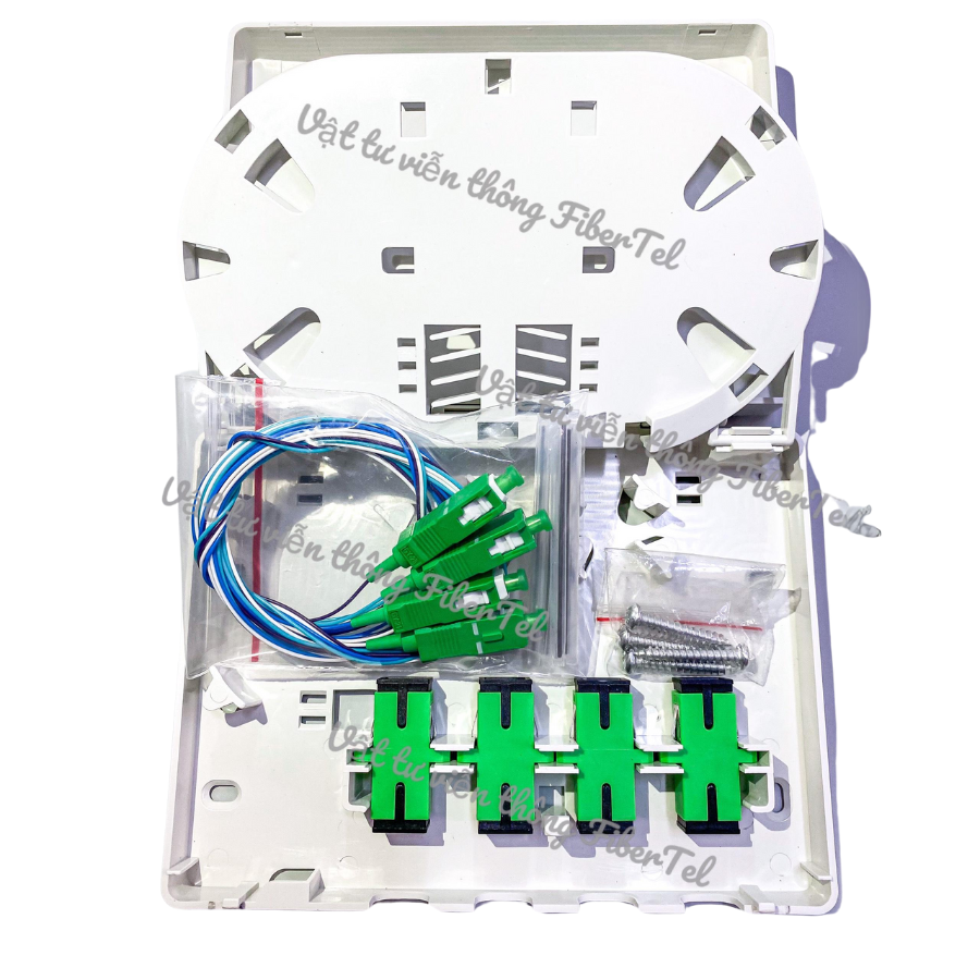 Hộp Phối Quang Nhựa ODF Mini 4FO SC/APC Indoor – FiberTel