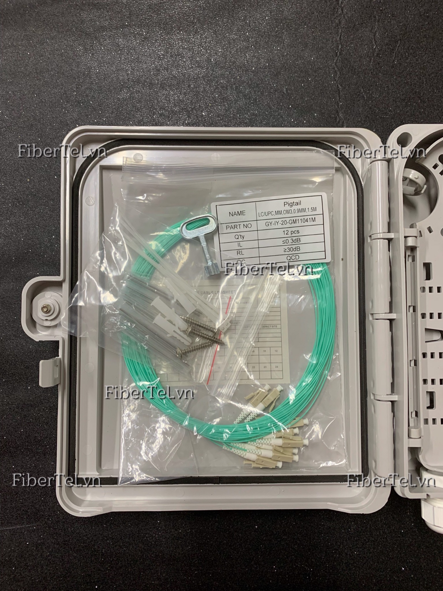 Hộp Phối Quang ODF Nhựa 12FO LC/OM3 Outdoor – FiberTel