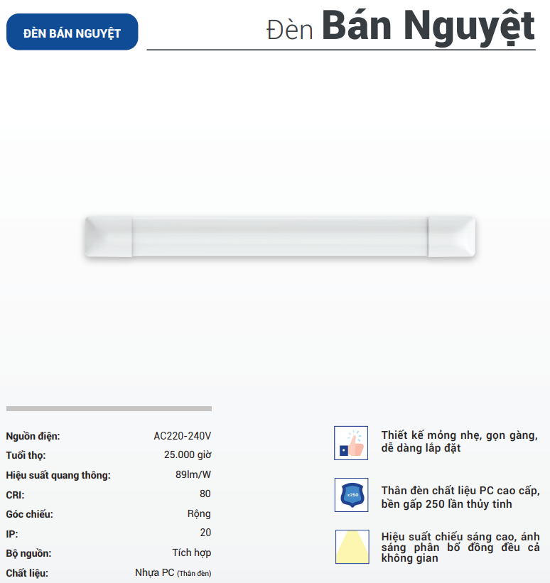 Đèn Led bán nguyệt Panasonic