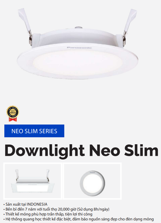 Đèn Led Downlight vuông Panasonic Neo Slim
