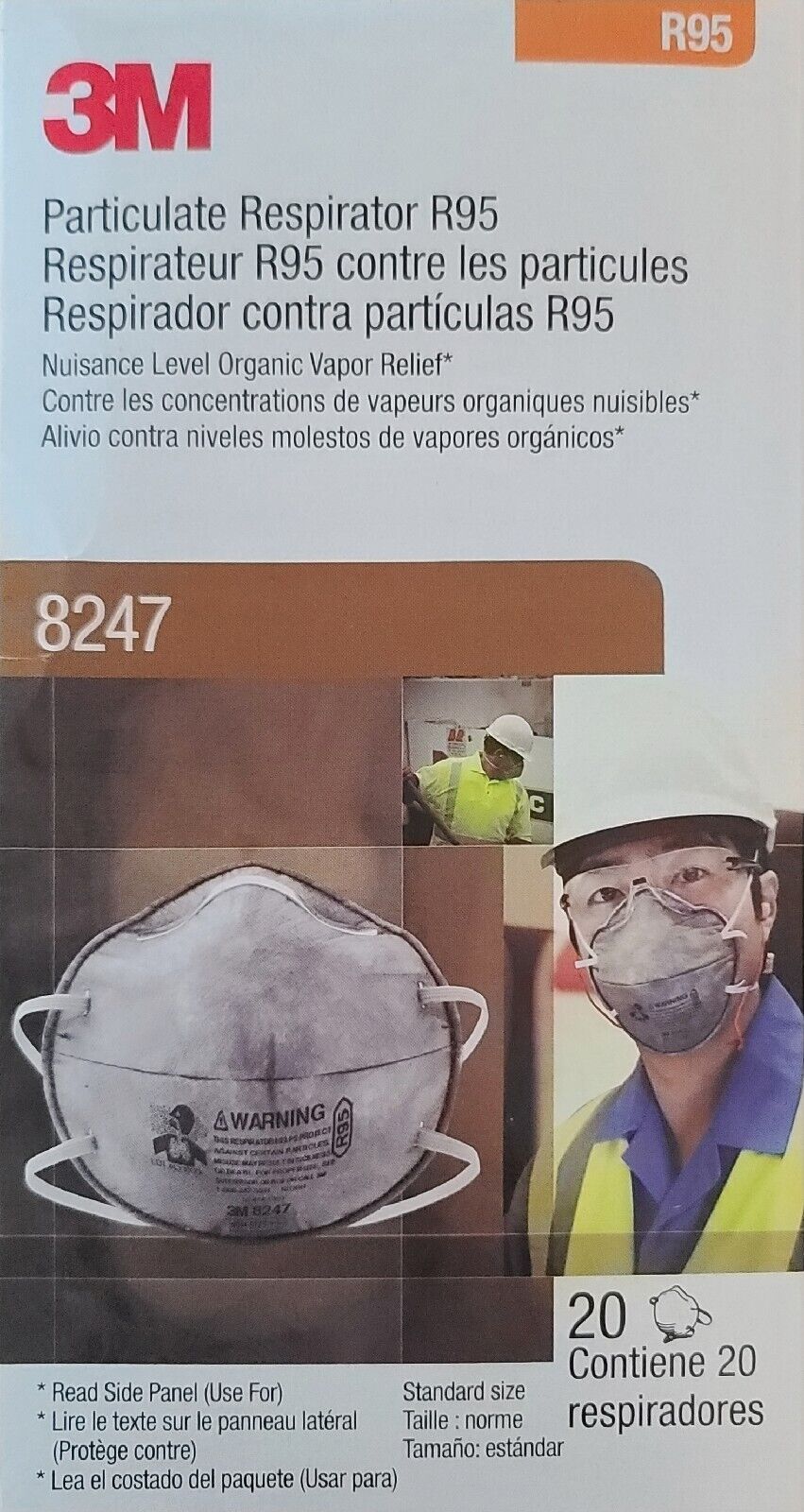 Khẩu Trang Lọc Bụi 95% Và Hơi Hữu Cơ 3M 8247