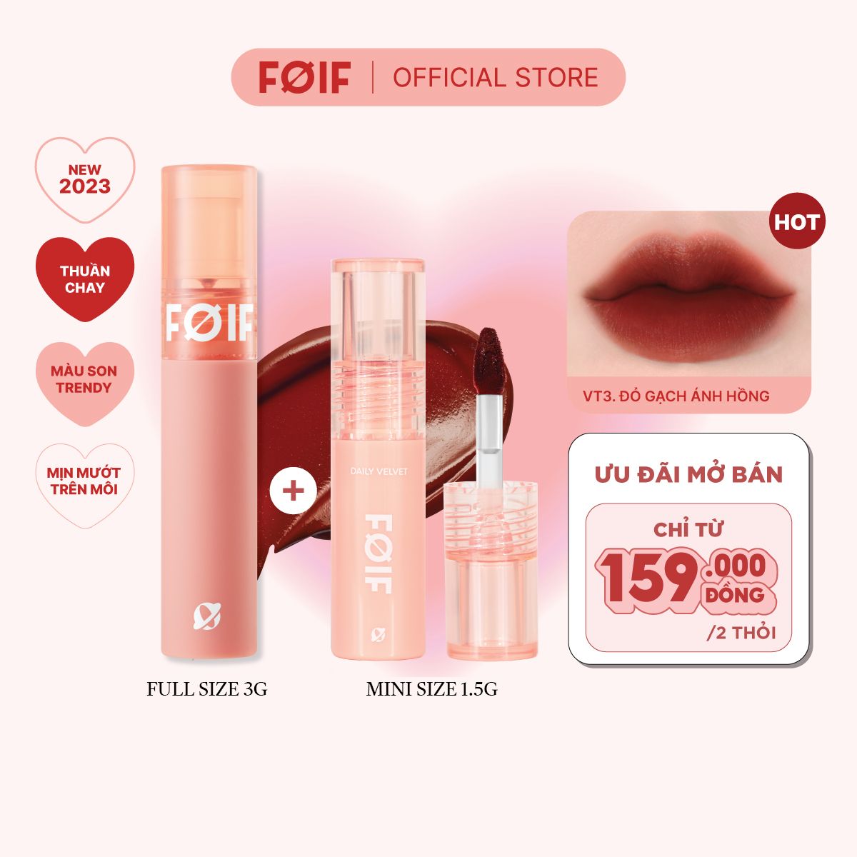 Combo FOIF Daily Velvet Tint 3g + Mini FOIF BY MERZY Velvet Tint ...