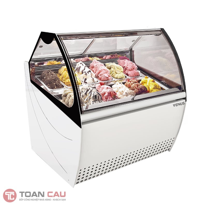 Tủ đông trưng bày kem 12 khay Venus VGS12C – Bếp Toàn Cầu