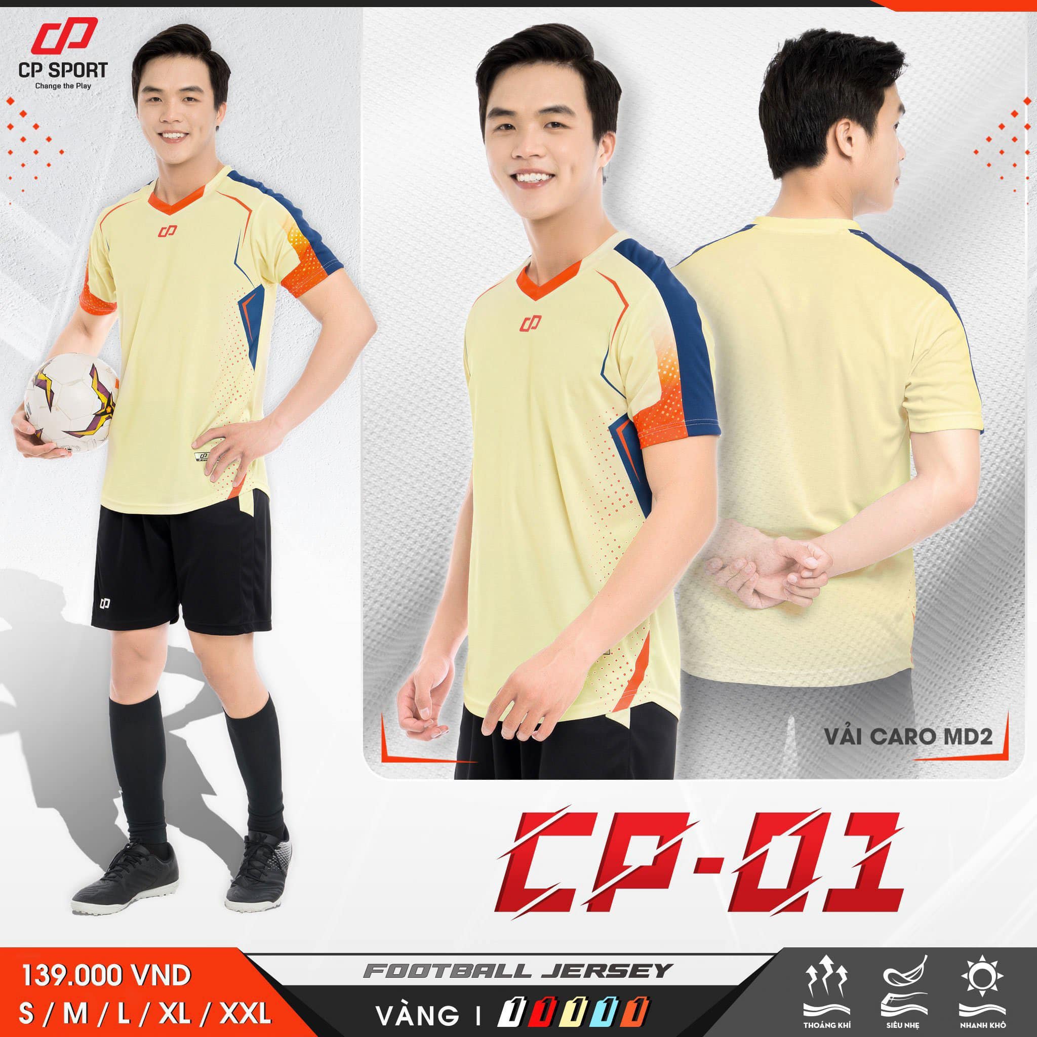 Quần áo đá banh không logo CP01 – Hoanganhsport