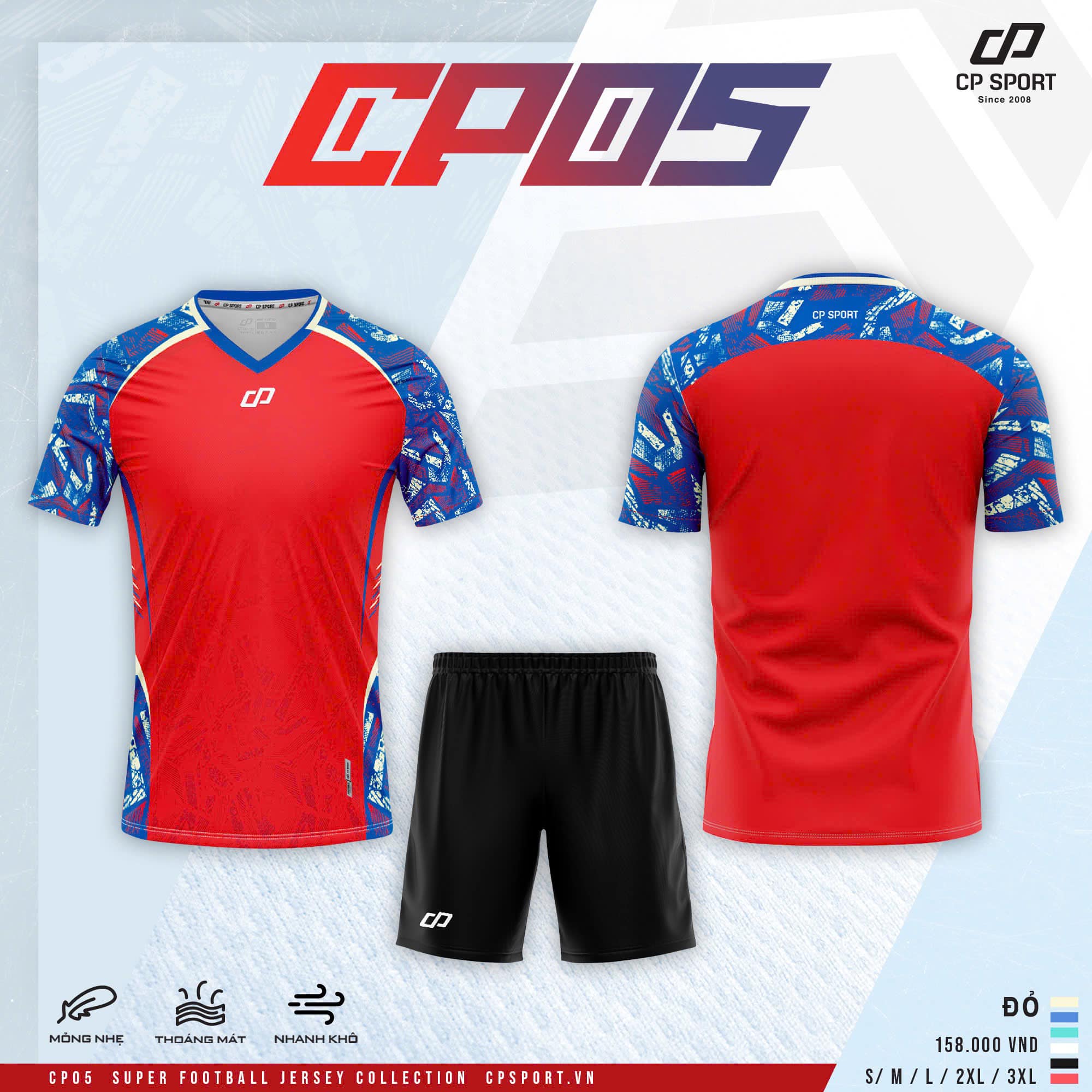 Quần áo đá banh không logo CP05 – Hoanganhsport