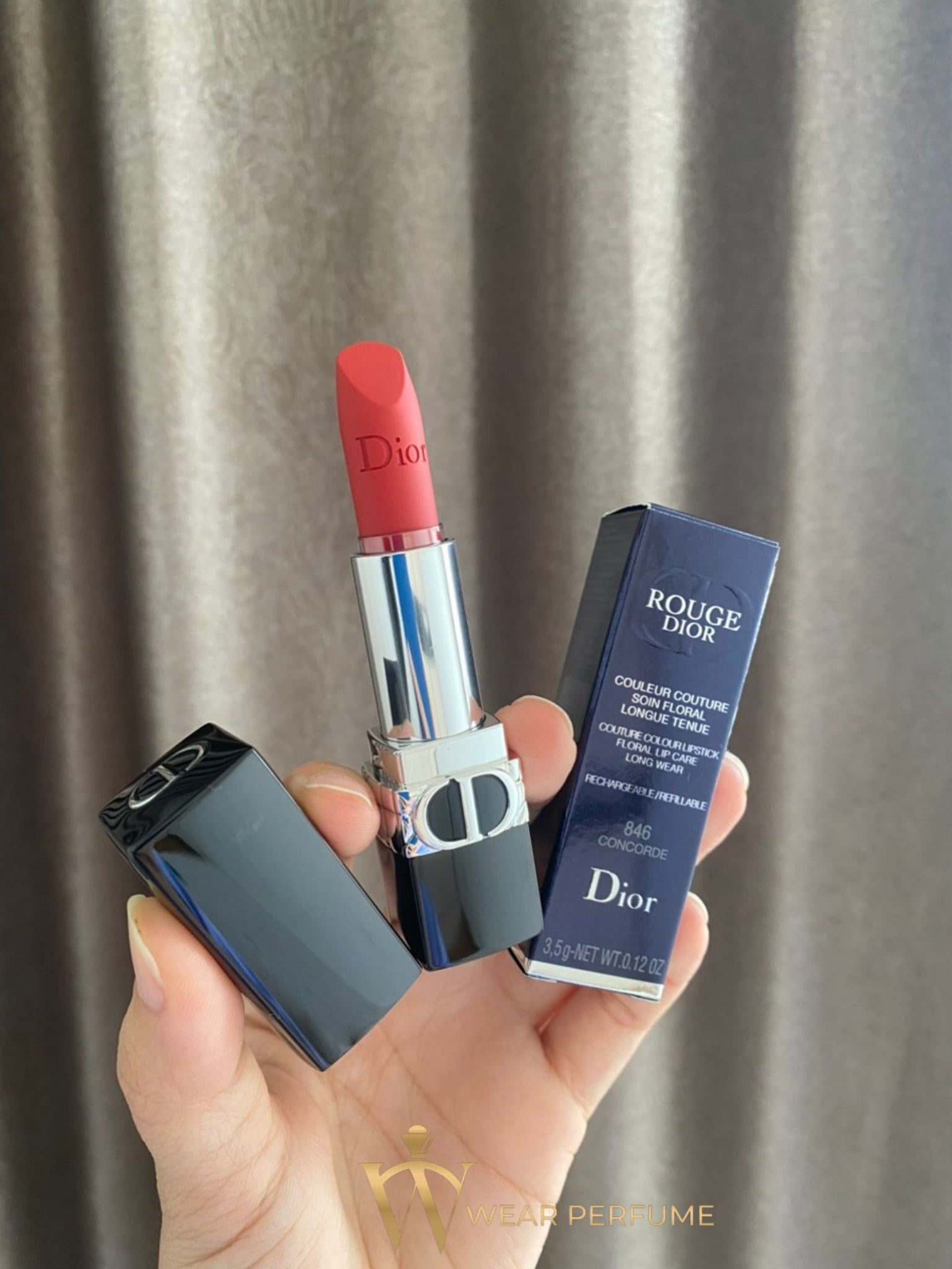 Son Dior Rouge New Matte 846 Concorde - Màu Đỏ Cam Cháy – wearperfume