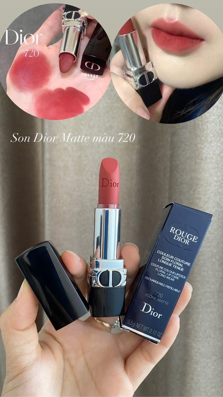 Son Dior Rouge Velvet 720 Icóne - Màu Hồng Đất – wearperfume