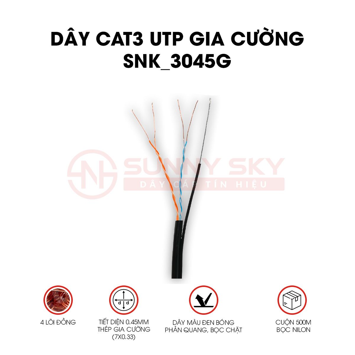 DÂY CAT3 UTP GIA CƯỜNG (SNK_120) – P&S Việt Nam