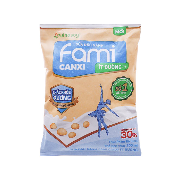 Sữa Đậu Nành Fami Canxi Ít Đường 200ml