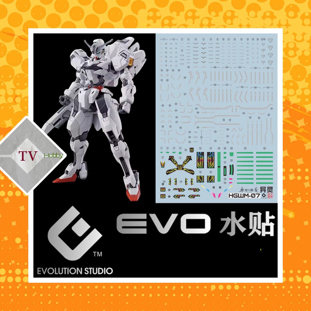 Decal nước huỳnh quang dán mô hình EVO HG 1/144 Calibarn – TV Hobby shop