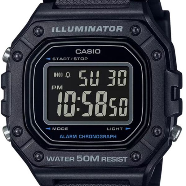 Casio Vintage 43.2mm Unisex W-218H-1BVDF-VNLUX - Đồng hồ chính hãng