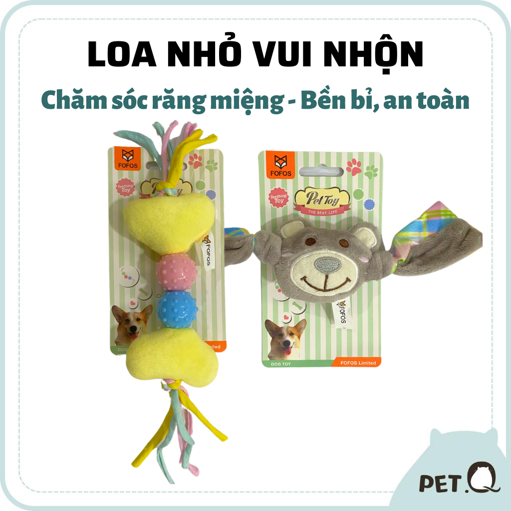 Đồ chơi nhai gặm hình xương & gấu bông FOFOS - Loa nhỏ vui nhộn | PetQ
