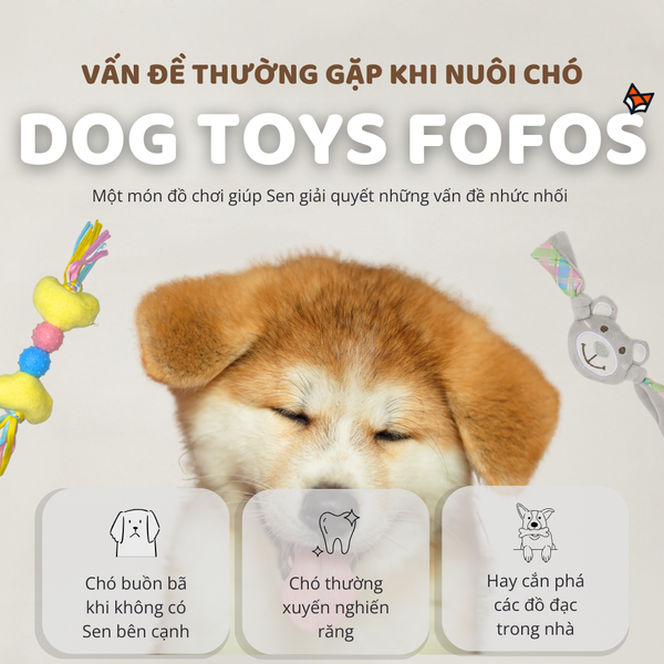 Đồ chơi nhai gặm hình xương & gấu bông FOFOS - Loa nhỏ vui nhộn | PetQ