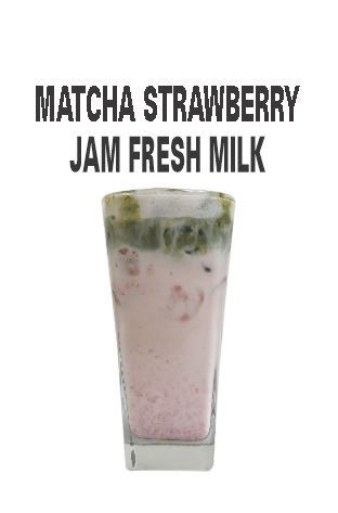 Matcha strawberry jam fresh milk – Tealicious Boba