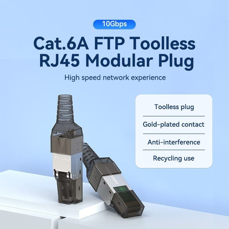 Đầu nối cổng mạng Modular Plug Vention Cat.6A FTP Toolless RJ45 Modula – Vention Vietnam Official