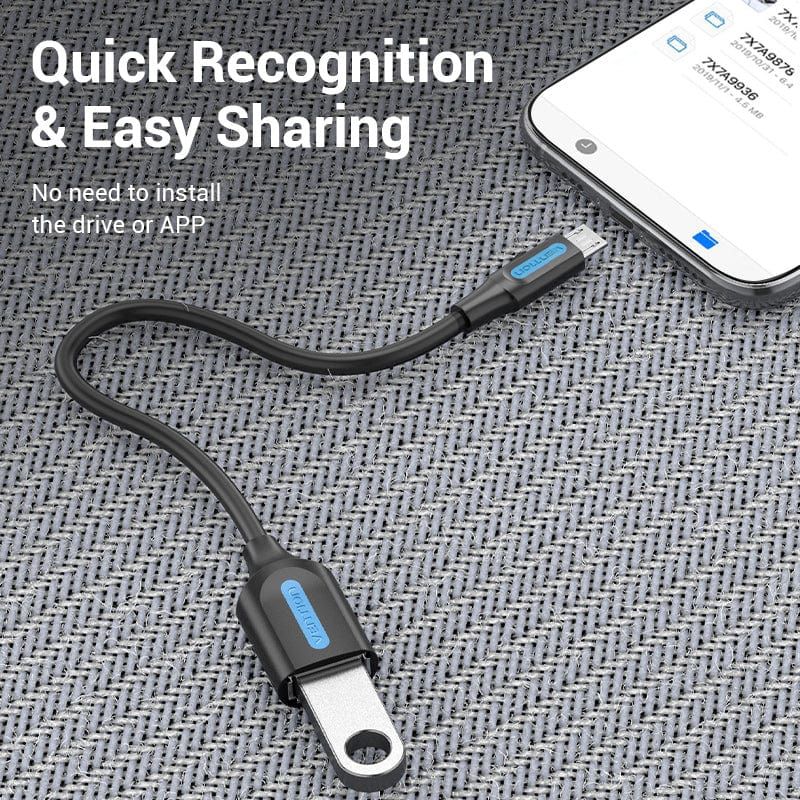 Cáp OTG Micro USB to USB-A Male to Female VENTION CCU (480Mbps ...