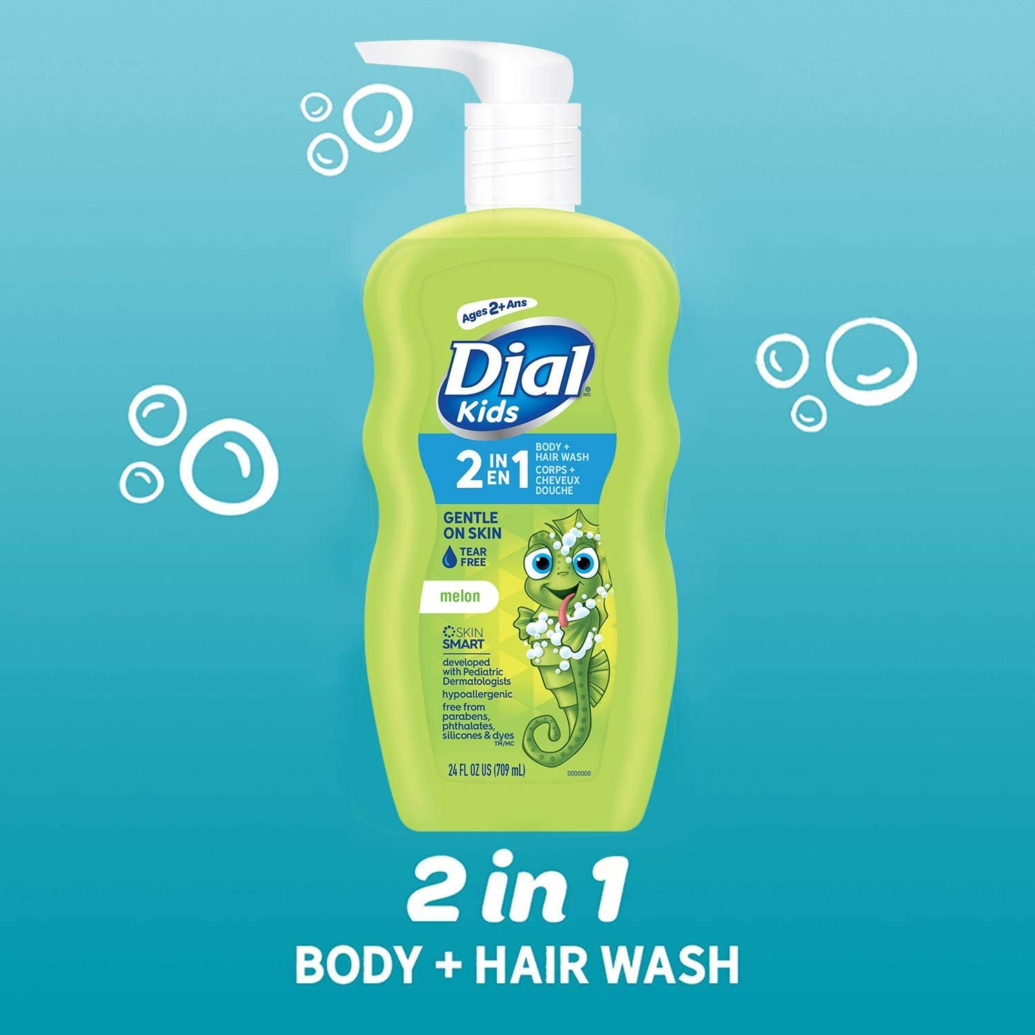 Dial Kids 2-in-1 Body+Hair Wash, Melon, 24 fl oz 709ml – FINN USA