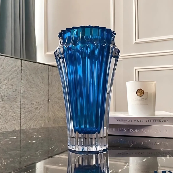 Lọ hoa Crown Jewel Rogaska 25cm màu xanh dương