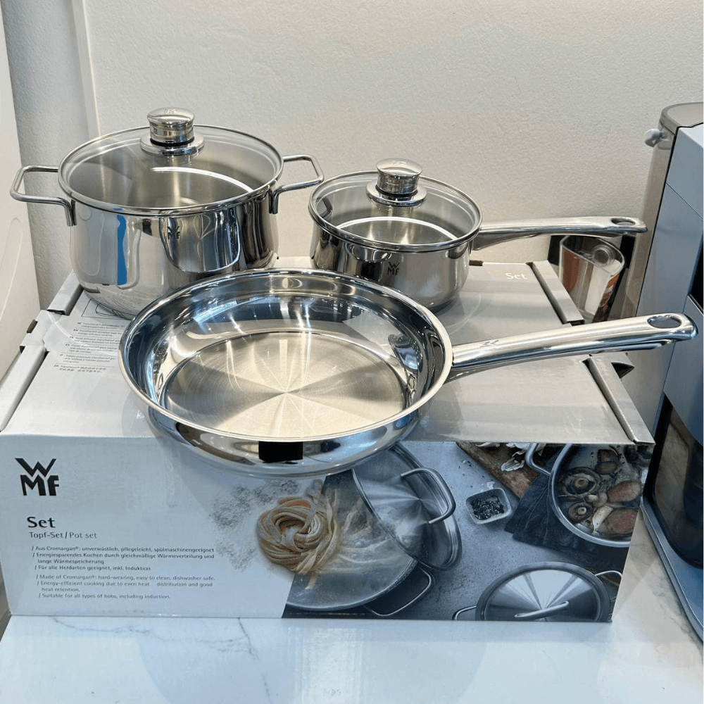 Bộ nồi WMF Diadem Plus 3 món kèm quánh và chảo thép WMF 24cm