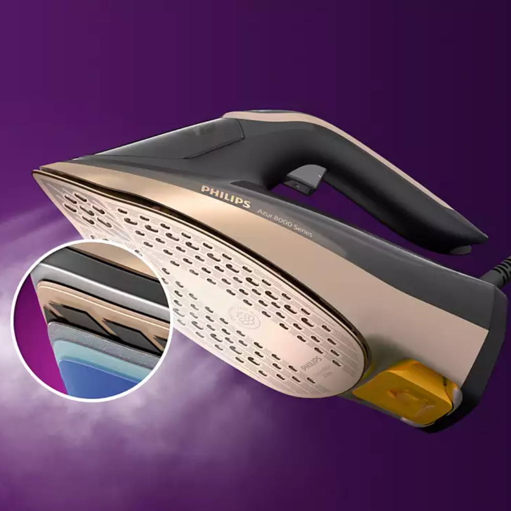 Bàn là hơi nước Philips Azur 8000 DST8041/80 3000W màu đen gold