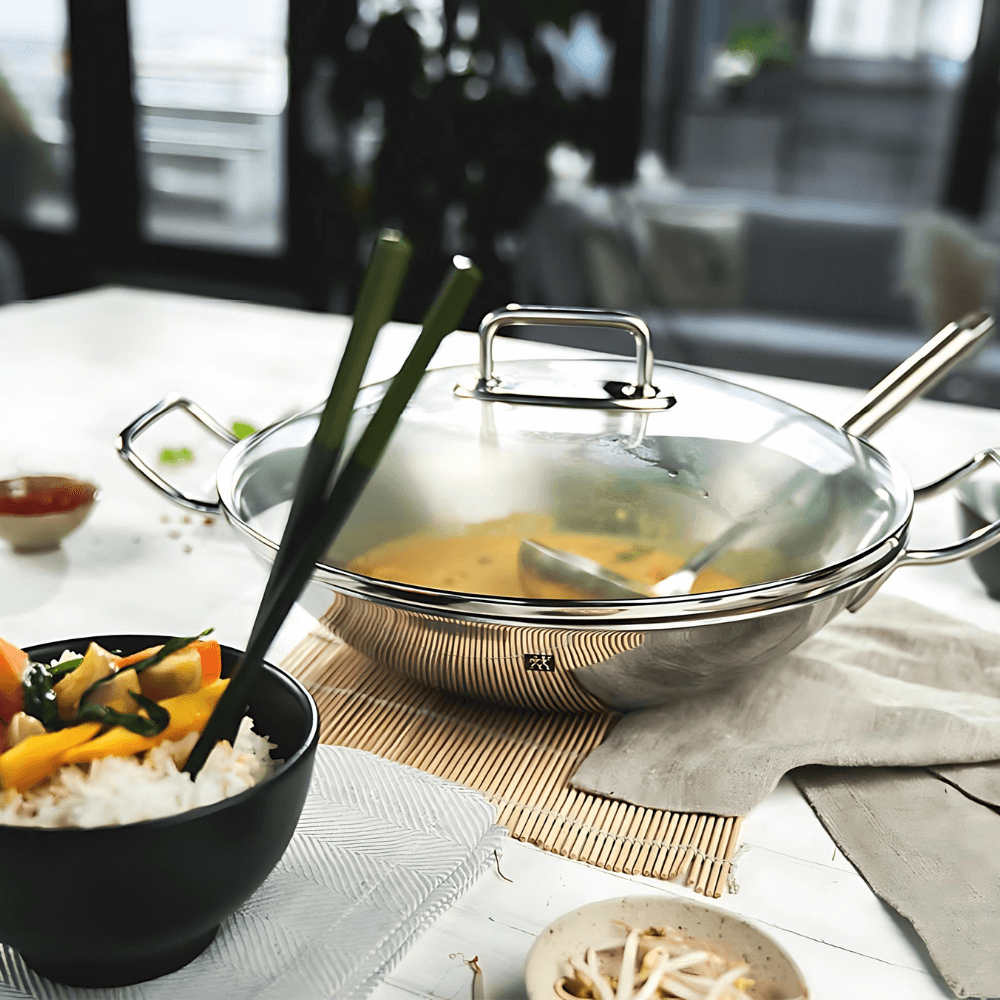 Chảo sâu lòng ZWILLING Plus Pro Wok 32cm kèm xửng hấp