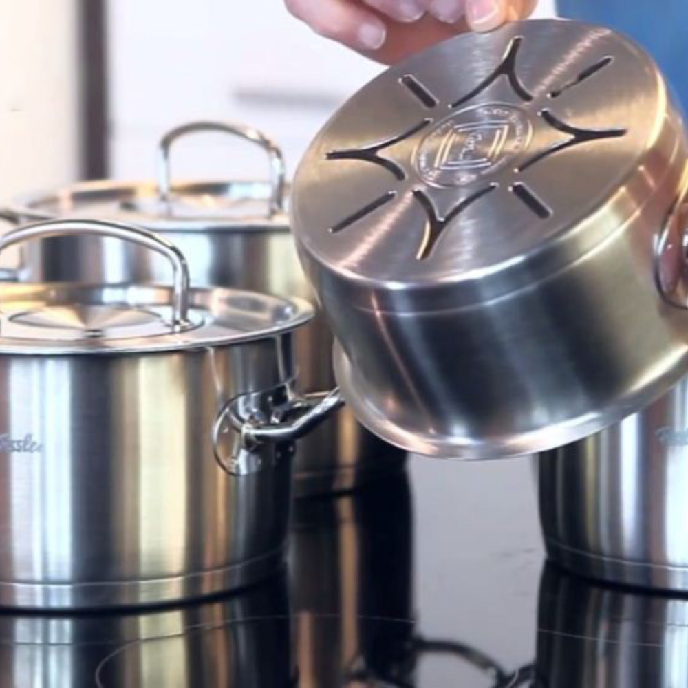 Bộ nồi Fissler Profi set 5 món kèm quánh và chảo 26cm made in Germany