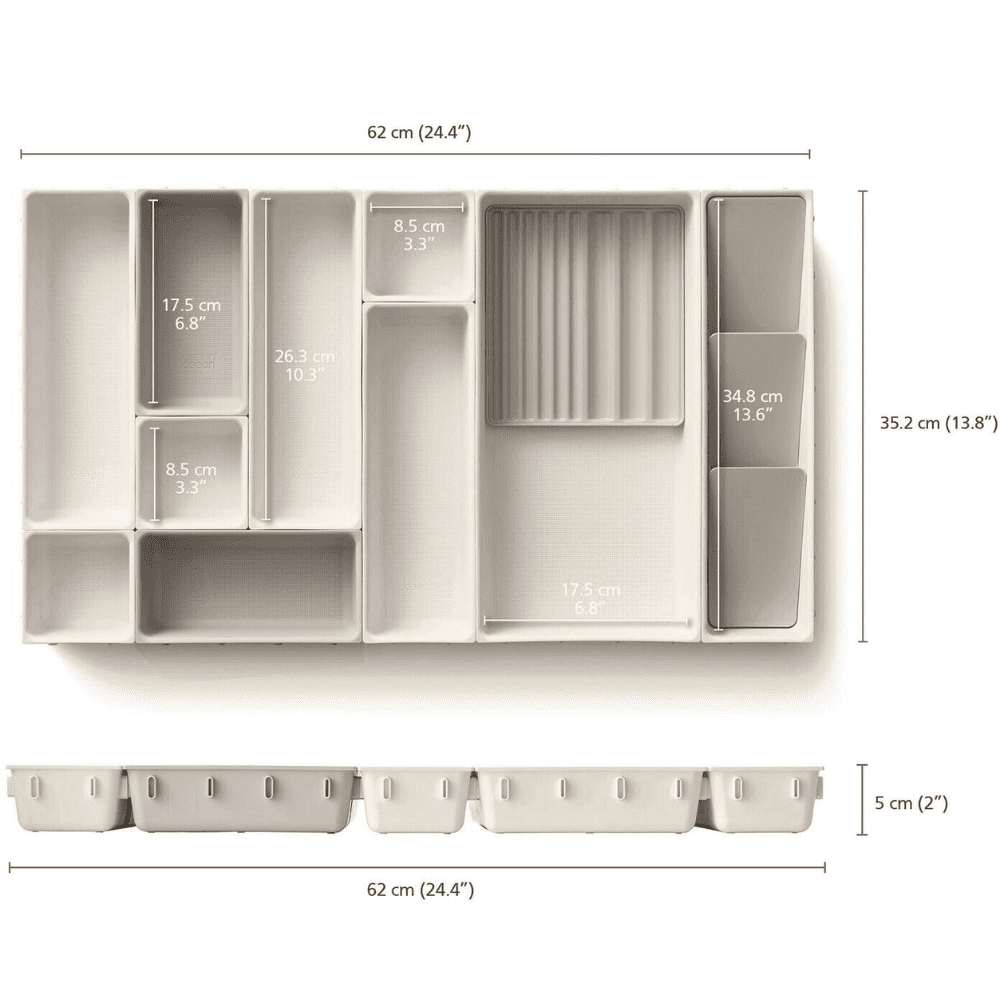 Bộ 12 khay chia ngăn kéo lắp ráp bàn trang điểm Joseph Joseph 75010