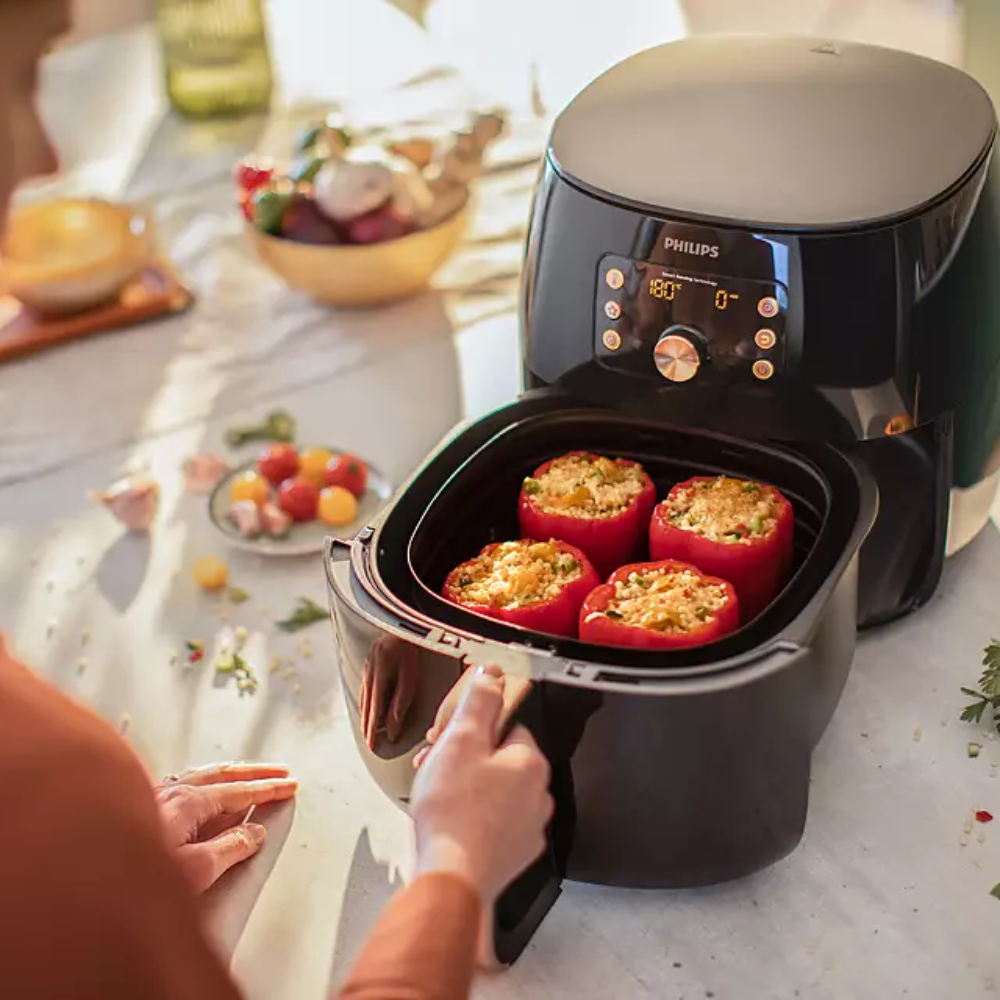 Nồi chiên không dầu Philips HD9860/90 giảm tới 90% chất béo Germany S&