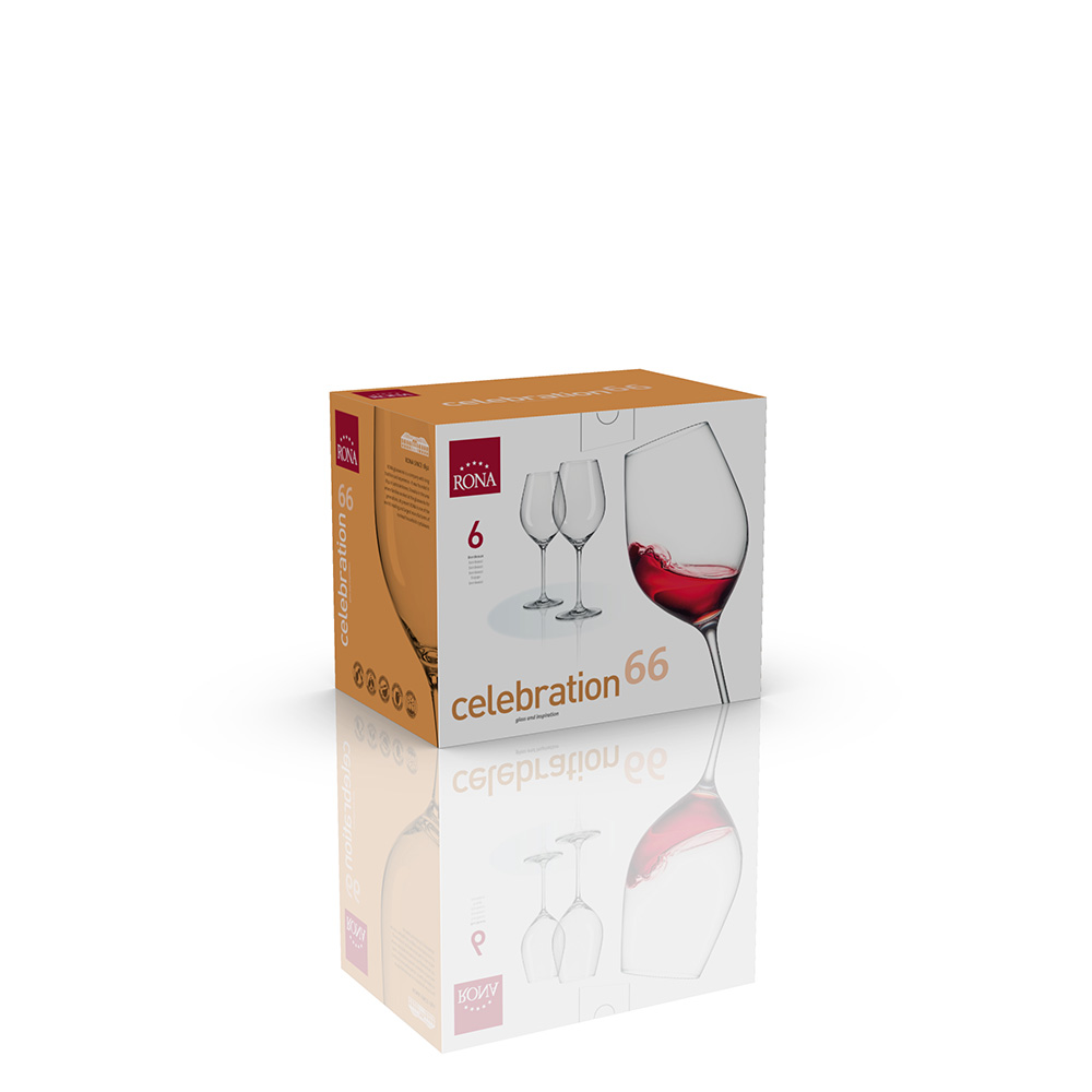 Set 6 ly vang đỏ Rona Celebration 660ml - Germany S&T