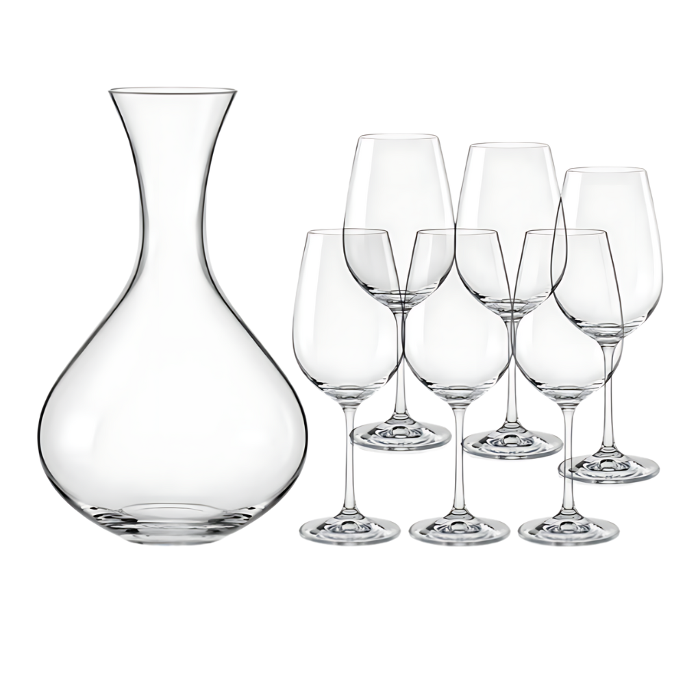 Bộ 6 ly vang kèm 1 bình thở Bohemia Viola - Germany S&T