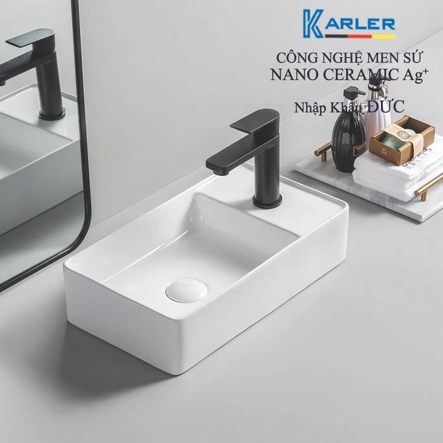 Bồn Lavabo Mini Vuông Đa Năng Treo Tường Hoặc Đặt Bàn KARLER KL LB502 ...
