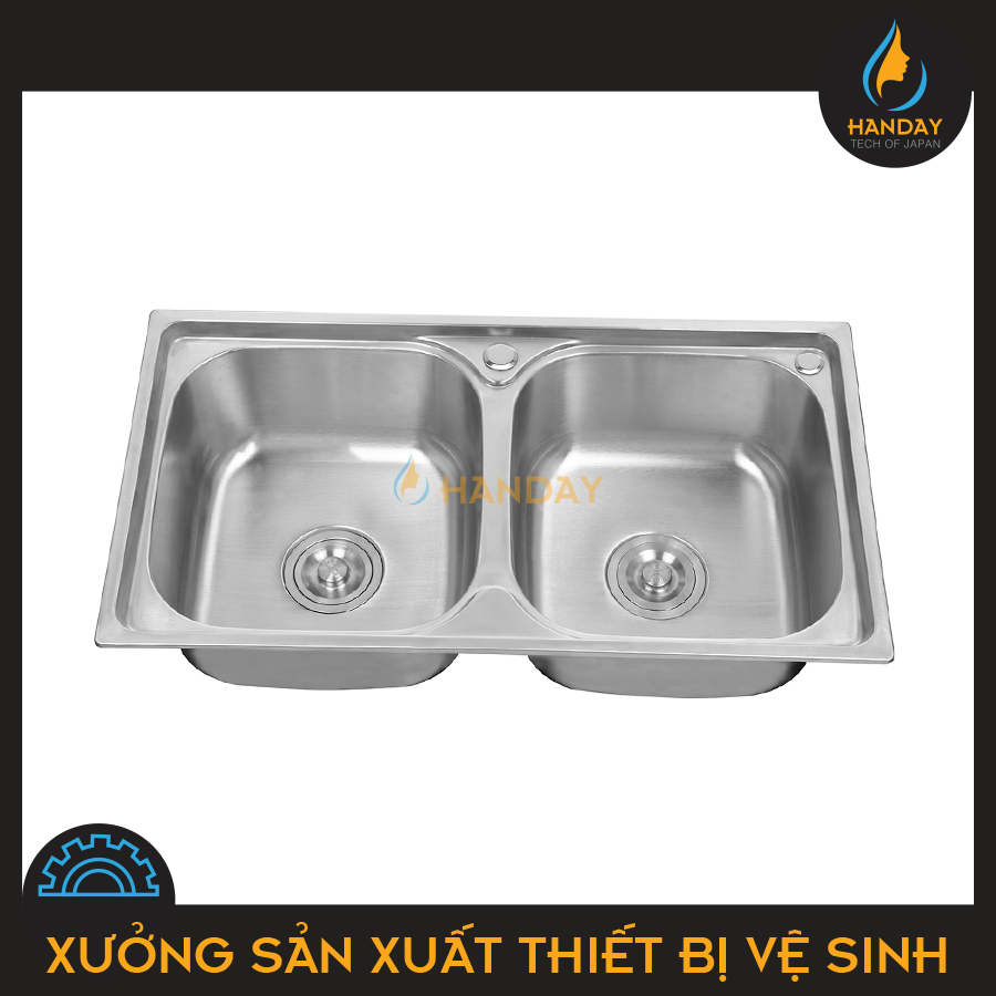 Chậu Rửa Chén 2 Hố 78x43 Inox Cao Cấp Handay HD-7843 - Hàng Chính Hãng ...