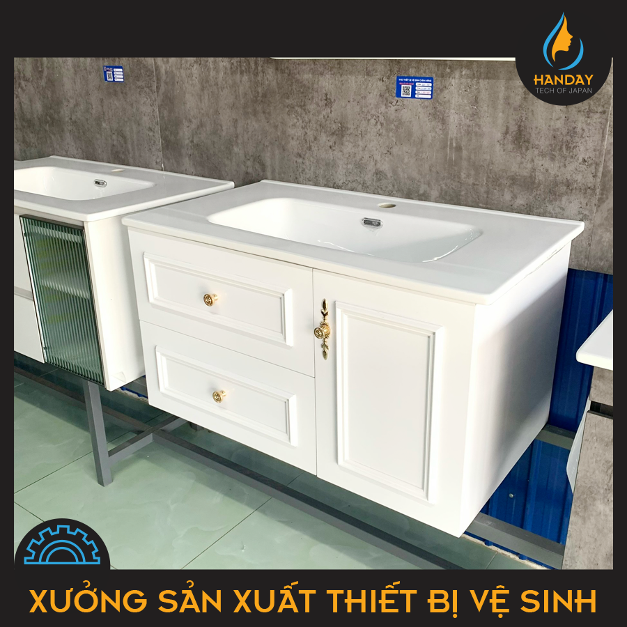 Tủ Chậu Lavabo PVC Tân Cổ Điển Handay – Kho Thiết Bị Vệ Sinh Chính Hãng